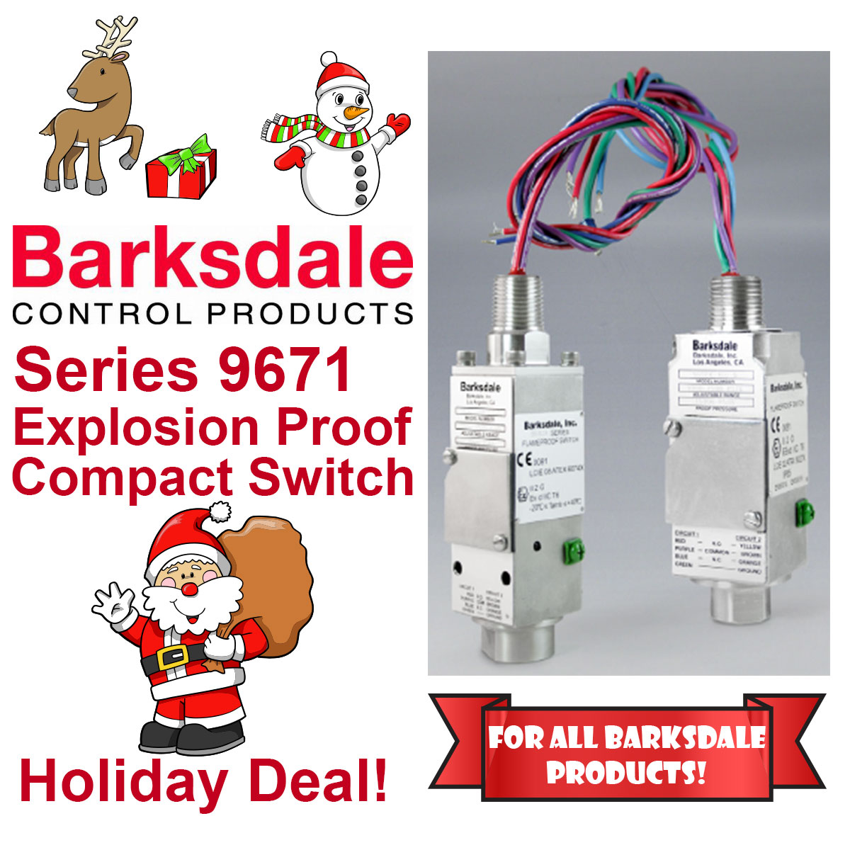 HOLIDAY DEAL: Barksdale Series 9671 Explosion Proof Contact Switch